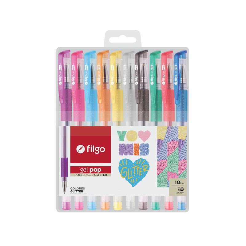 Boligrafo gel Filgo pop glitter x10 uni - Carrefour