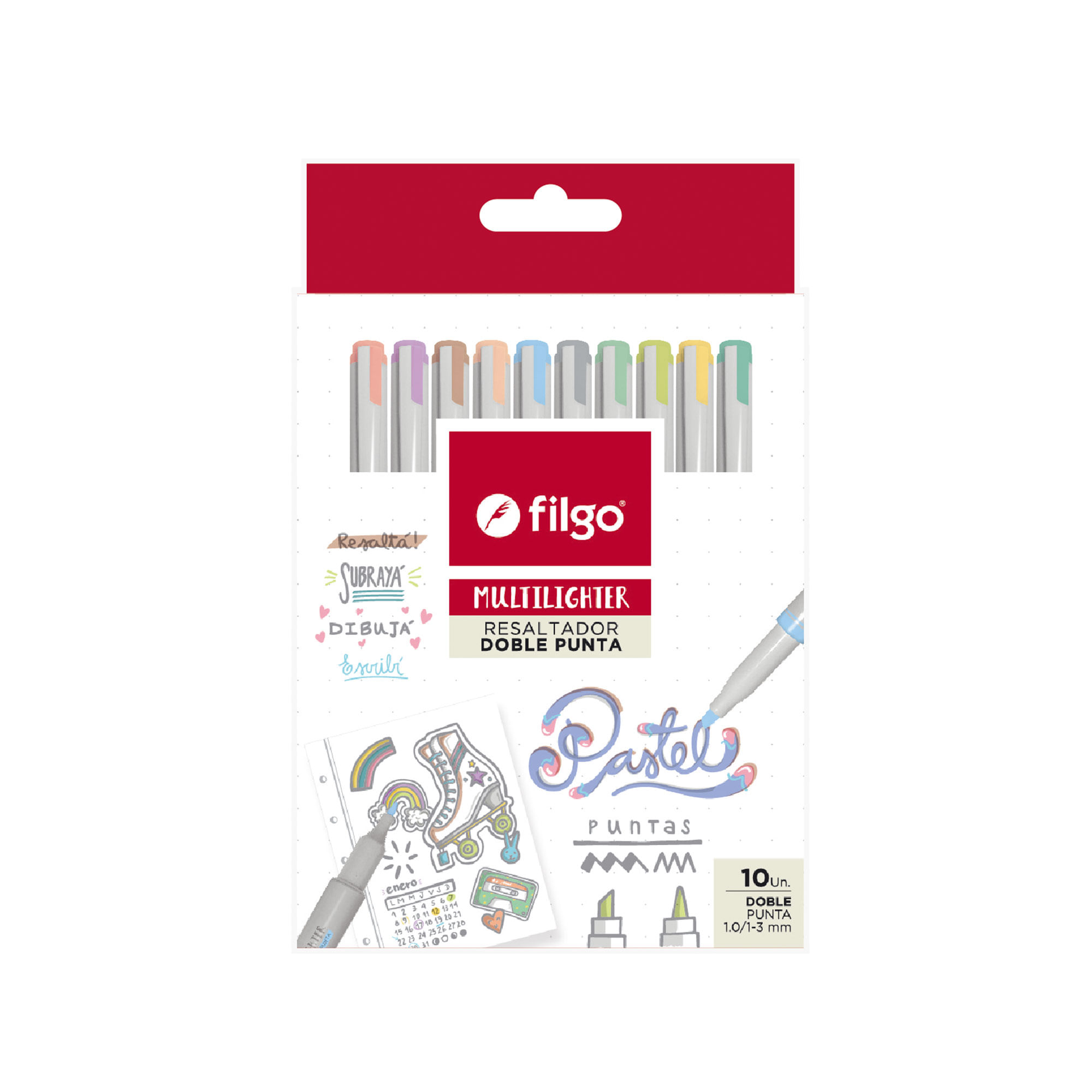 Resaltador doble Filgo multilighter pastel x10 uni - Carrefour