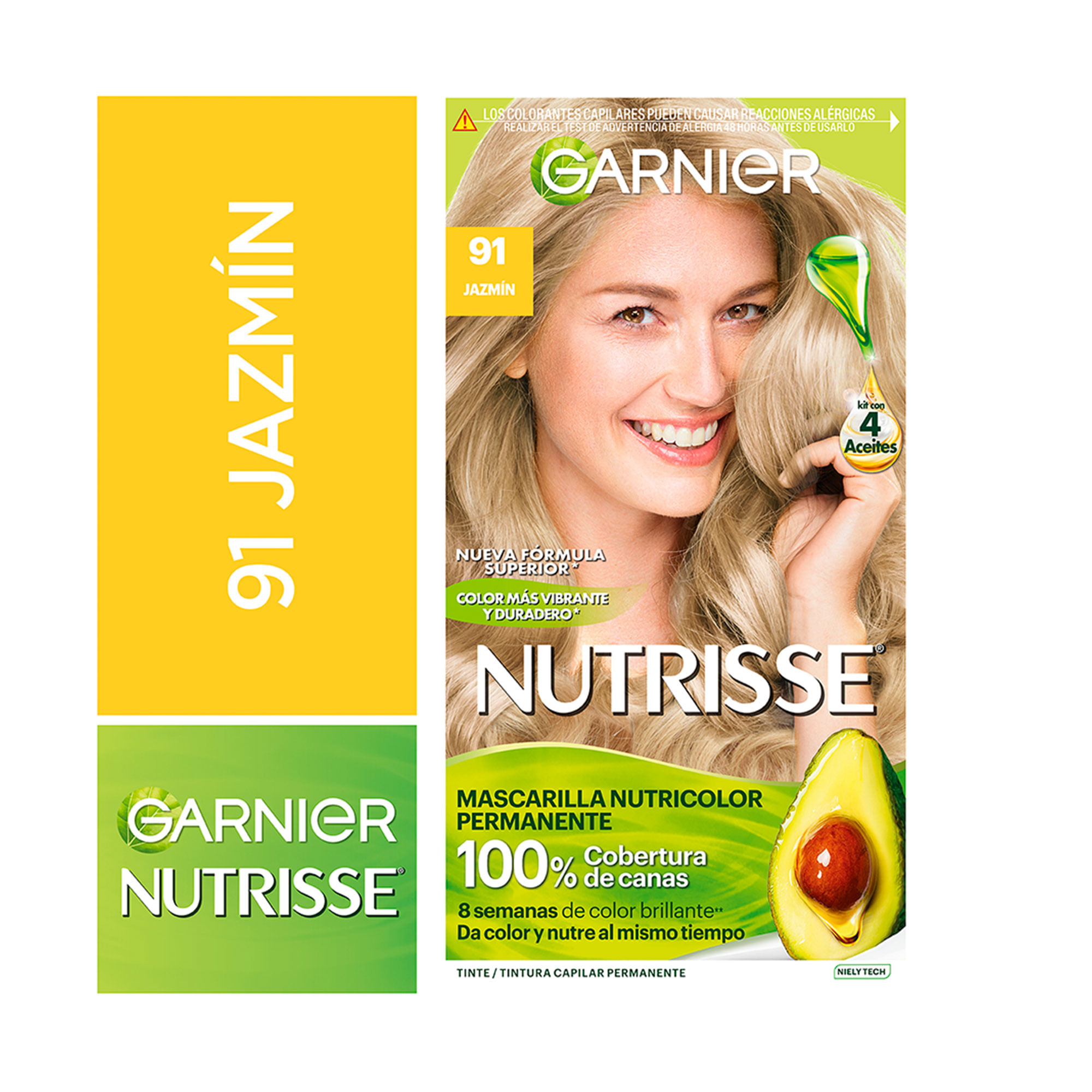 Coloración permanente Nutrisse tono 91 jazmín x 1 uni - Carrefour