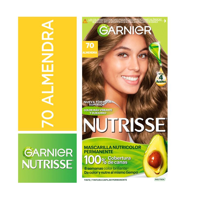 Coloración permanente Nutrisse tono 70 almendra x 1 uni - Carrefour