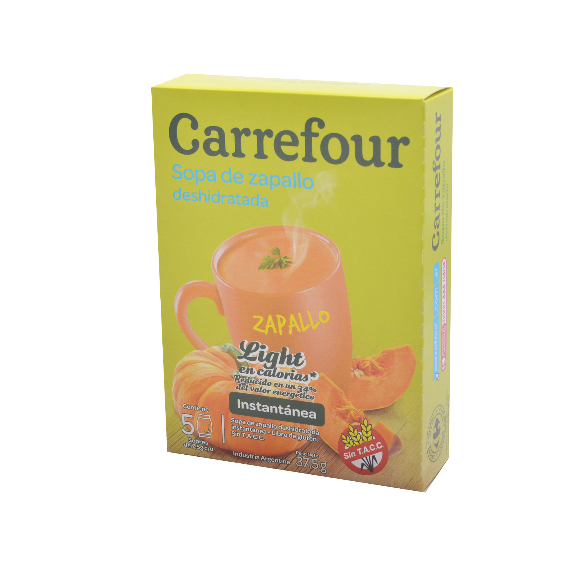 Sopa light zapallo Carrefour caja x 5 uni - Carrefour