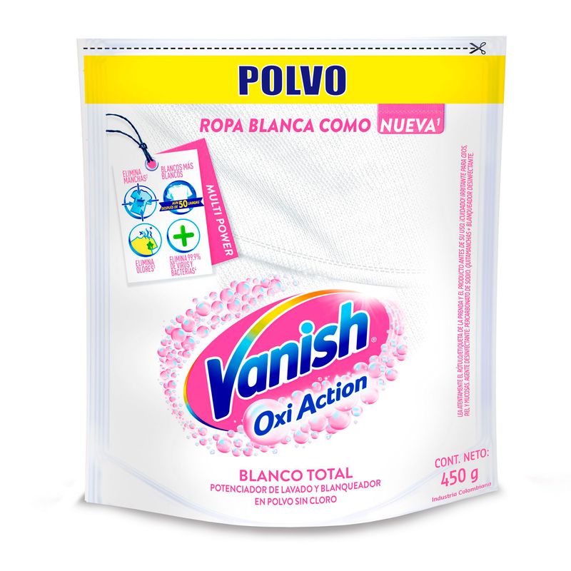 Quitamanchas Vanish polvo blanco repuesto 450 g. - Carrefour