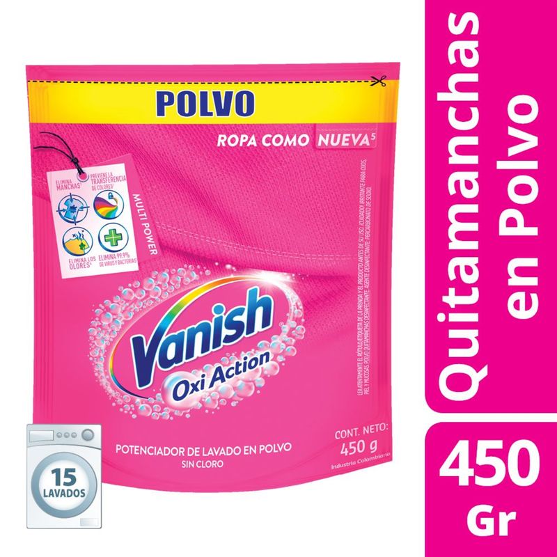 Quitamanchas Vanish polvo rosa repuesto 450 g. - Carrefour