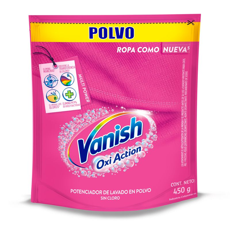 Quitamanchas Vanish polvo rosa repuesto 450 g. - Carrefour