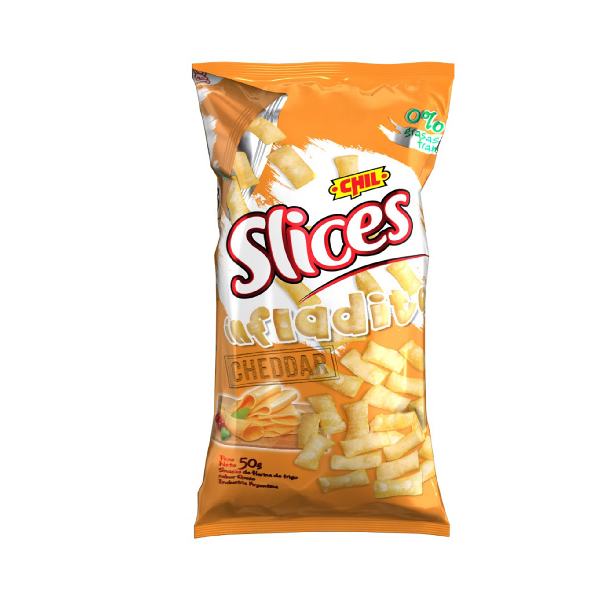 Snacks infladitos Slices cheddar 50 g. - Carrefour
