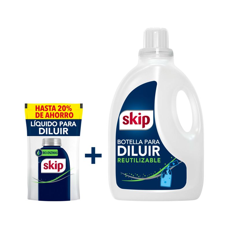 Jabón para ropa Skip con botella + líquido para diluir 150 cc. - Carrefour