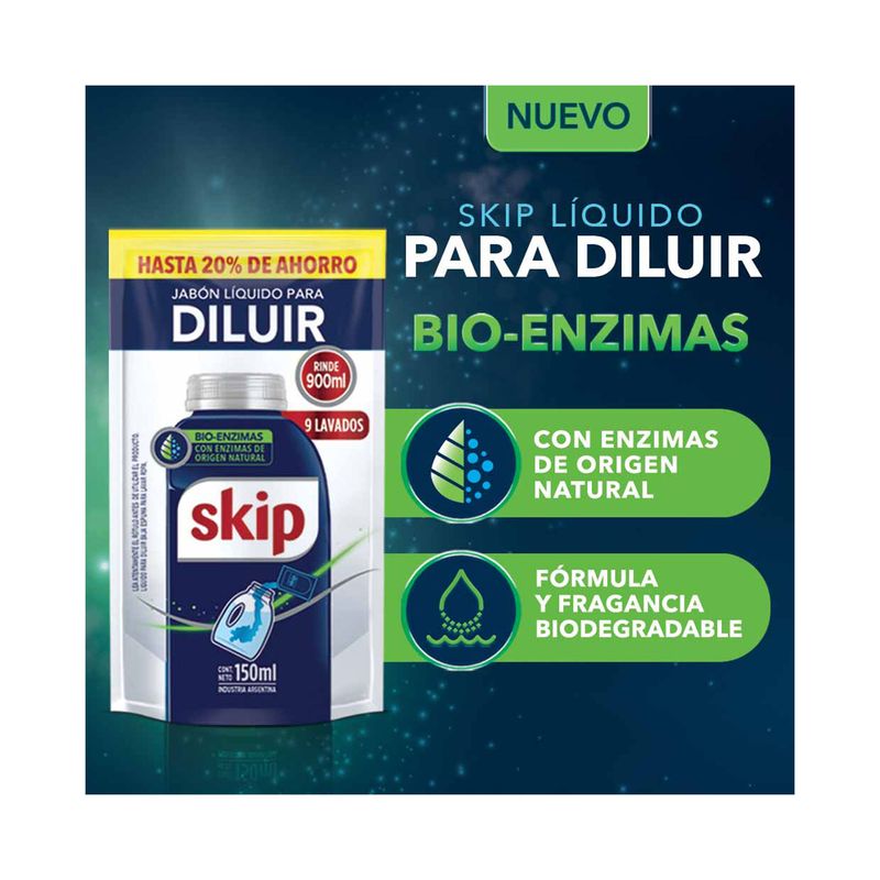 Jabón para ropa Skip con botella + líquido para diluir 150 cc. - Carrefour