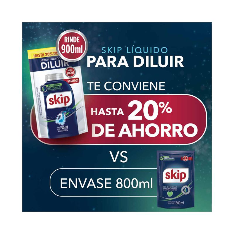 Jabón para ropa Skip con botella + líquido para diluir 150 cc. - Carrefour