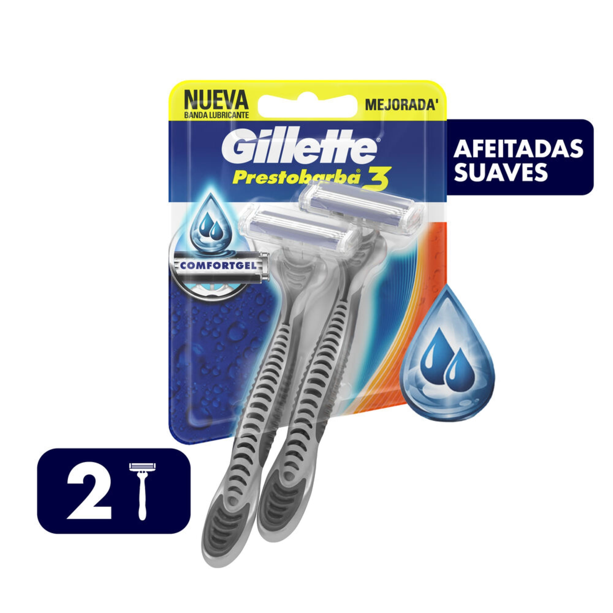 Afeitadora con afeitadas suaves Gillette prestobarba3 2 uni - Carrefour