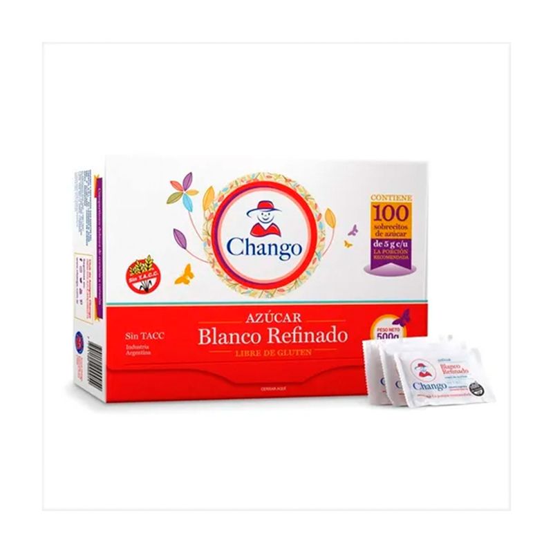 Azúcar en sobres Chango caja 100 uni - Carrefour