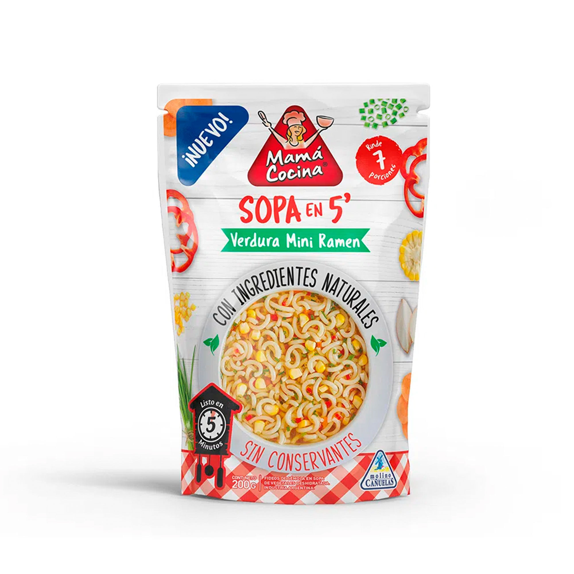 Sopa Mamá cocina de vegetales ramen 85 g. - Carrefour