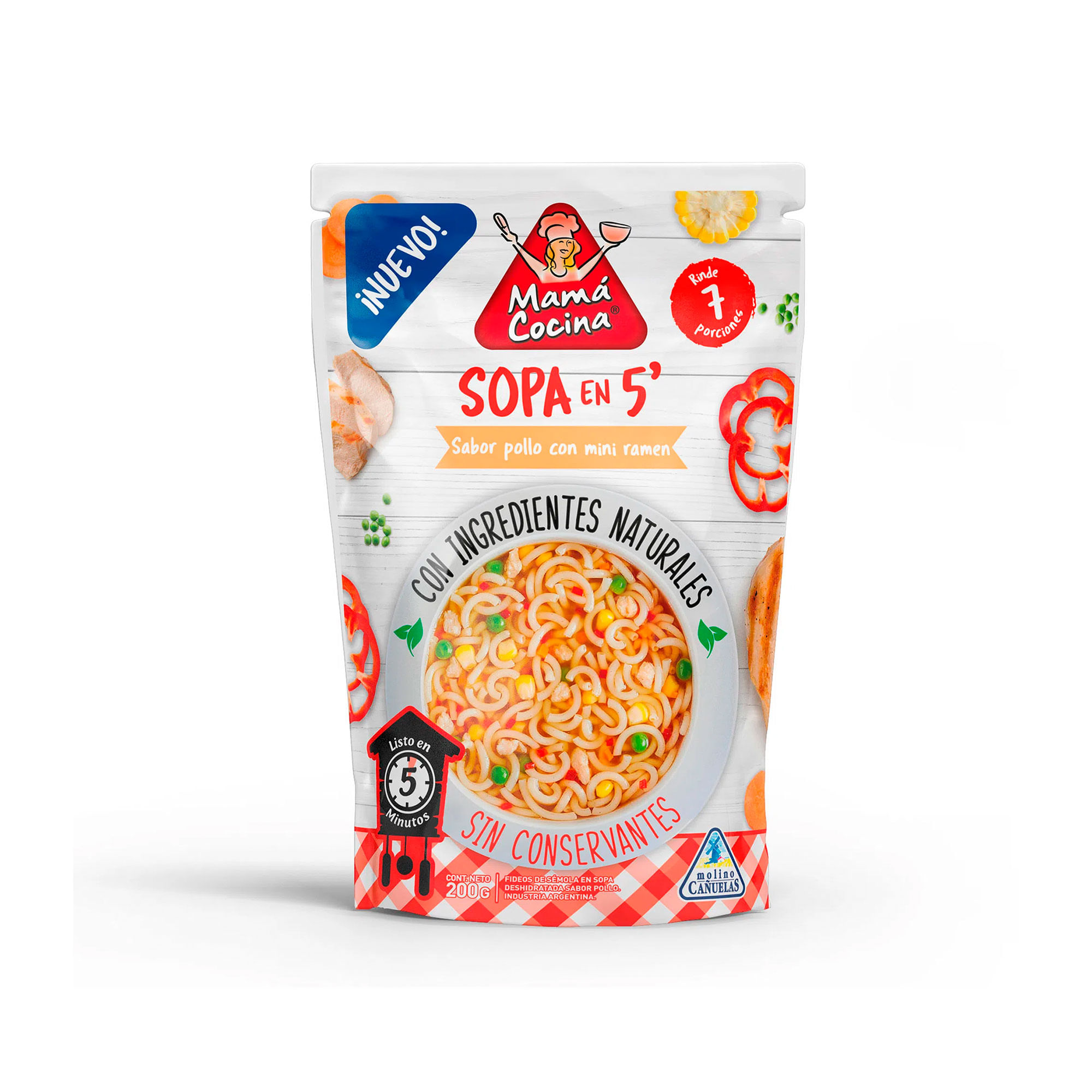 Sopa Mamá cocina de pollo ramen 85 g. - Carrefour
