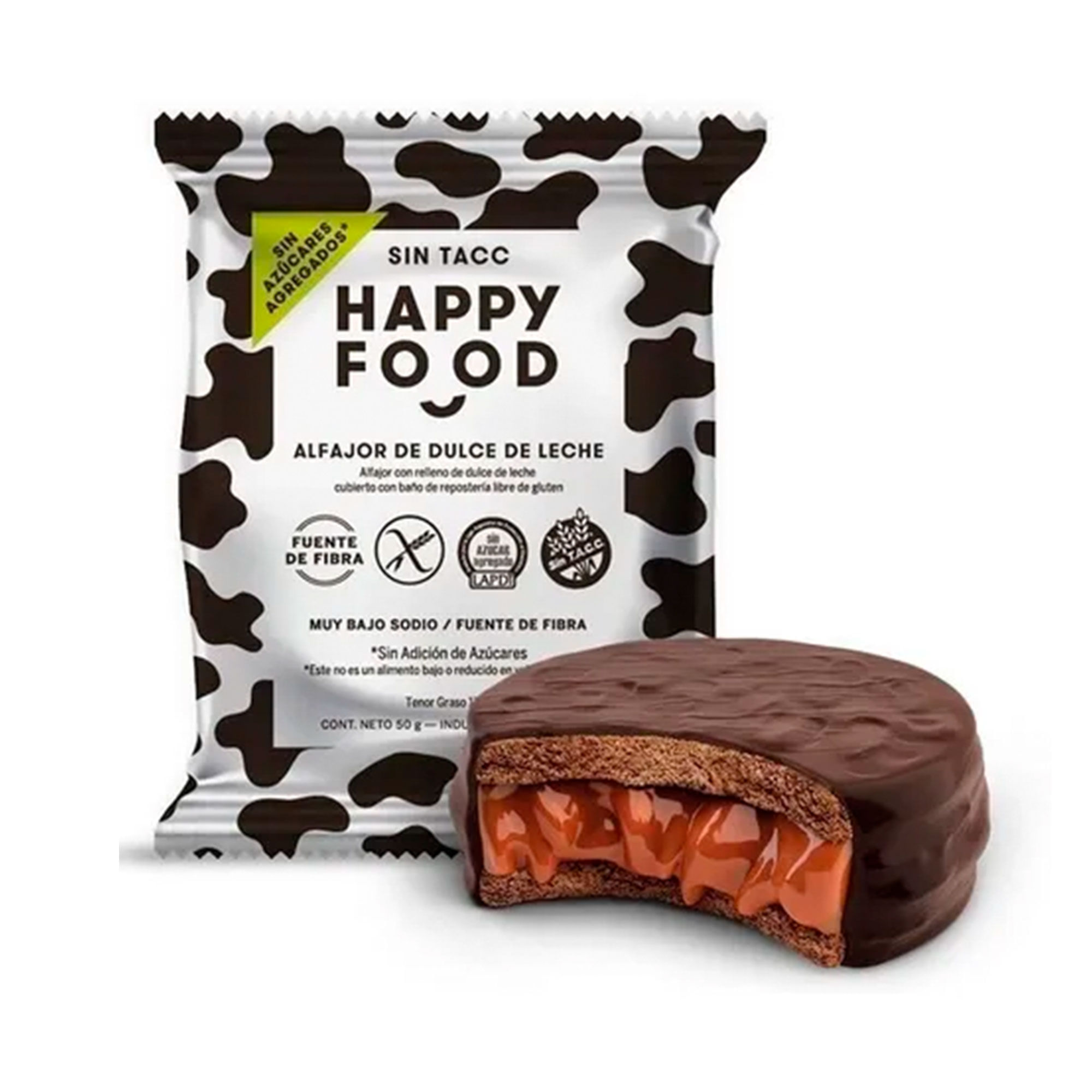 Alfajor Happy food coco y dulce de leche sin azúcar 3x 50 g. - Carrefour