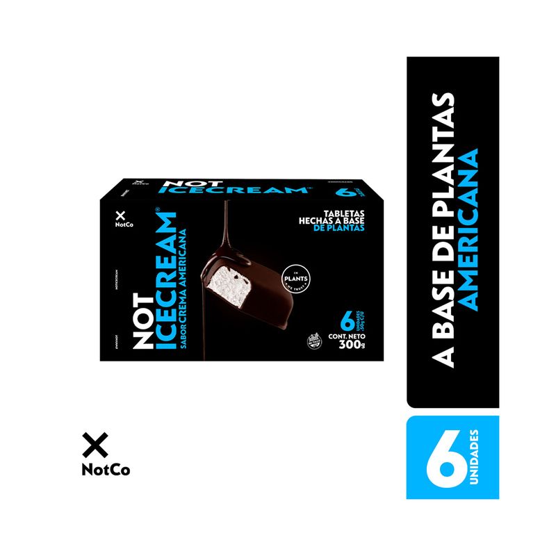 Helado Not ice cream tableta crema americana 6 uni - Carrefour