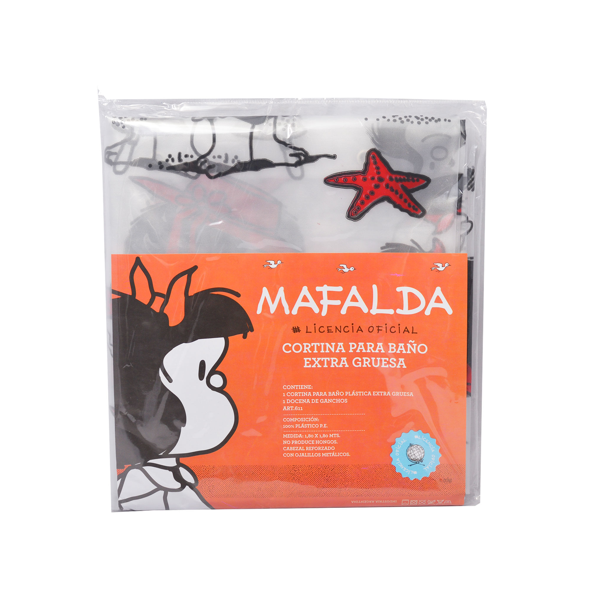 Cortina Plástica Extra Gruesa Con Ganchos Mafalda Carrefour