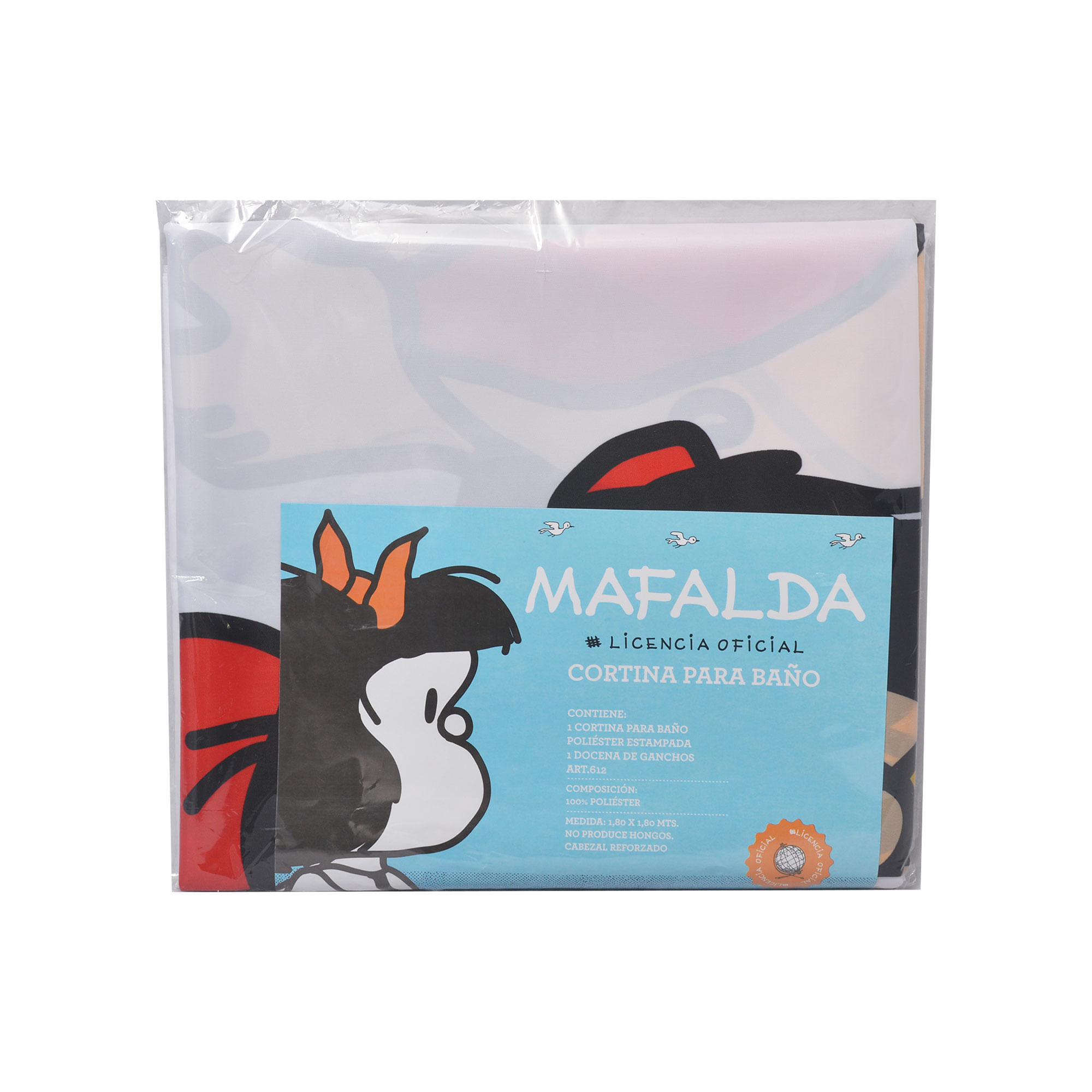 Cortina Estampada Poliéster 100 Con Ganchos Mafalda Carrefour
