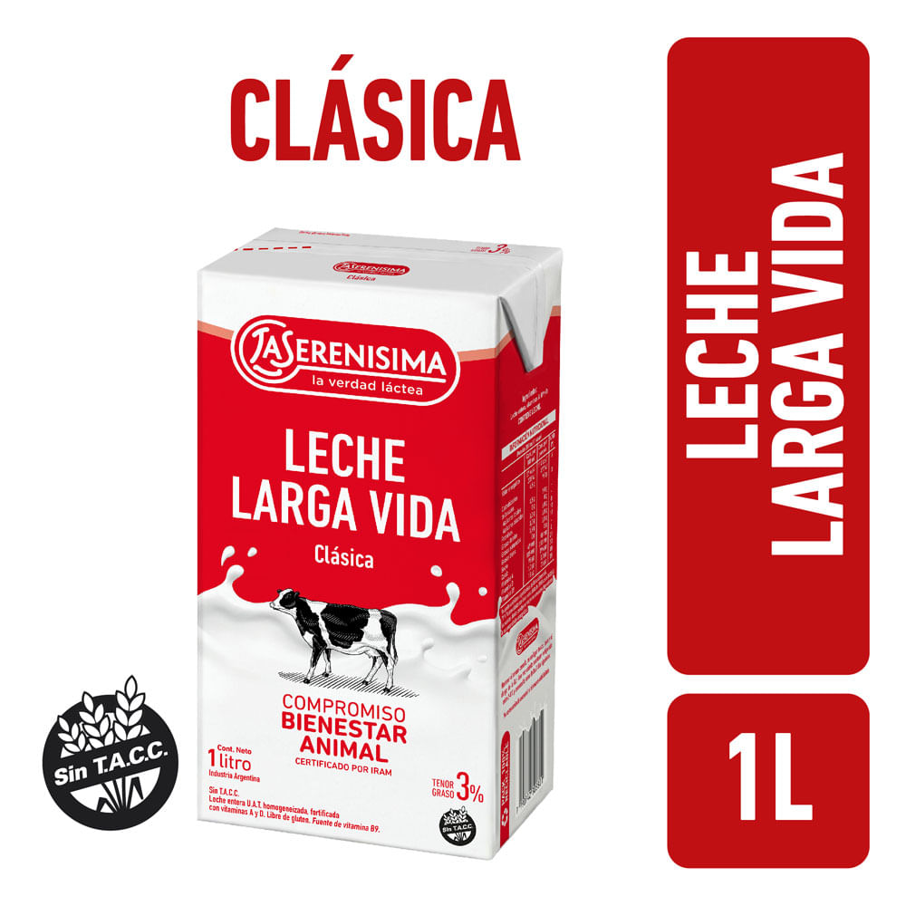Leche entera larga vida La Serenísima 3% 1 l. - Carrefour Leche entera larga vida La Serenísima 3% 1 l. - Carrefour