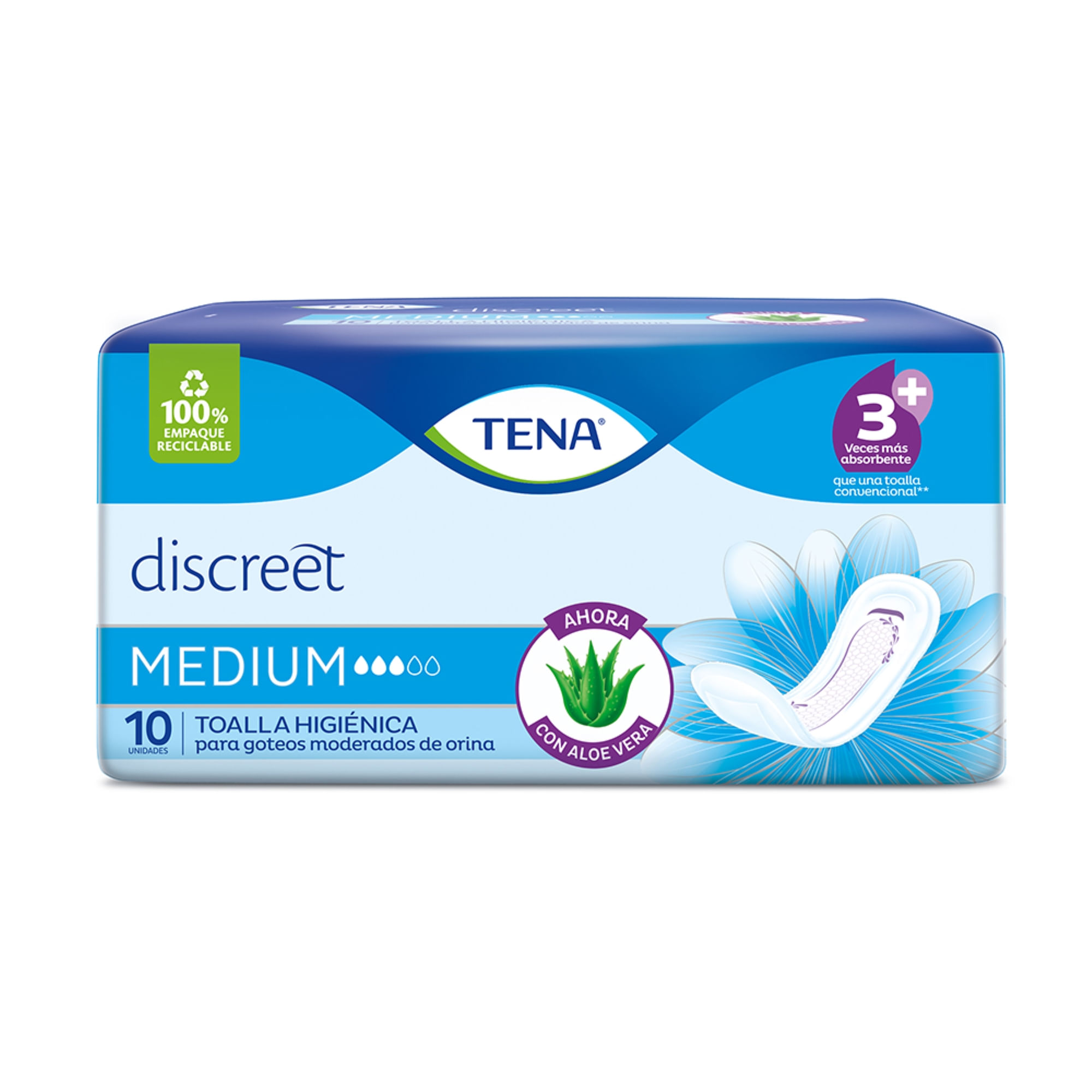 Toalla Tena discreet medium x 10 uni - Carrefour