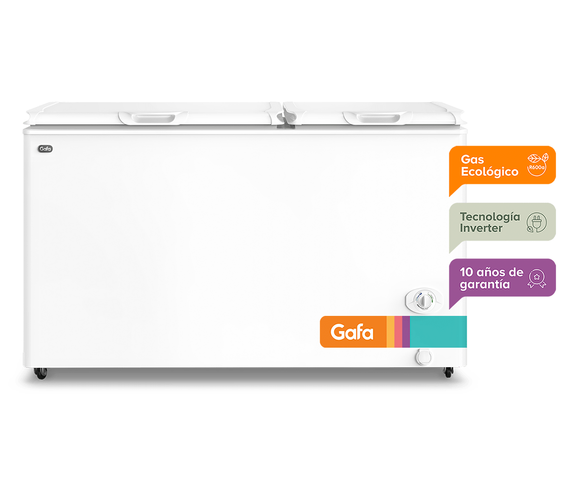 Freezer Horizontal Gafa Blanco Inverter 402lts Doble Puerta FGHI400B ...