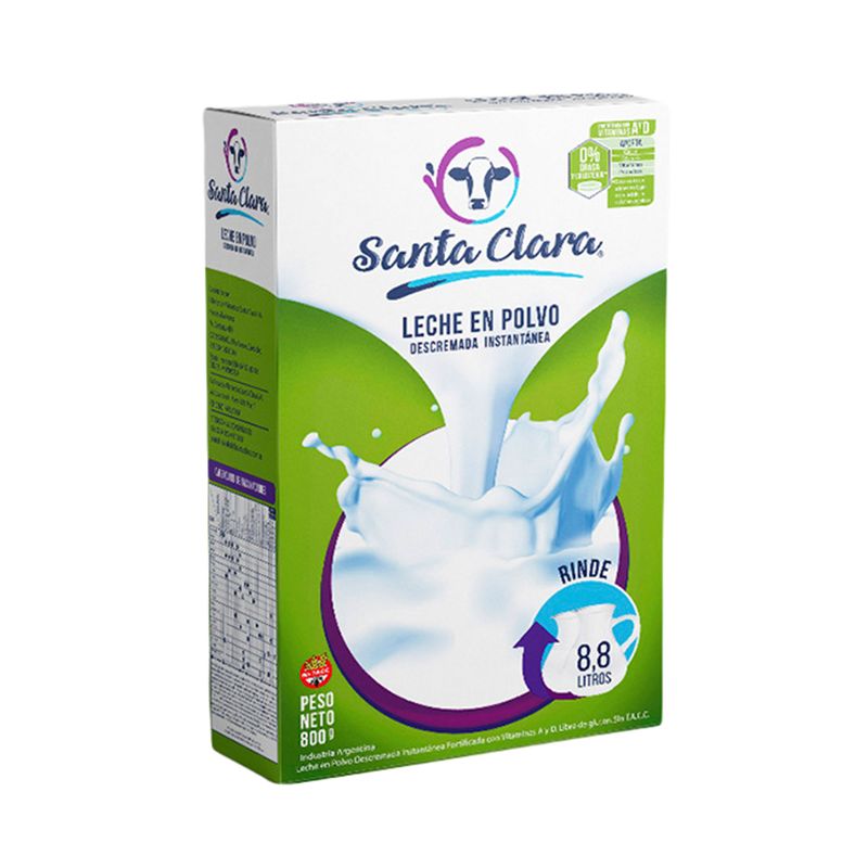 Leche descremada Santa clara en polvo 800 g. - Carrefour