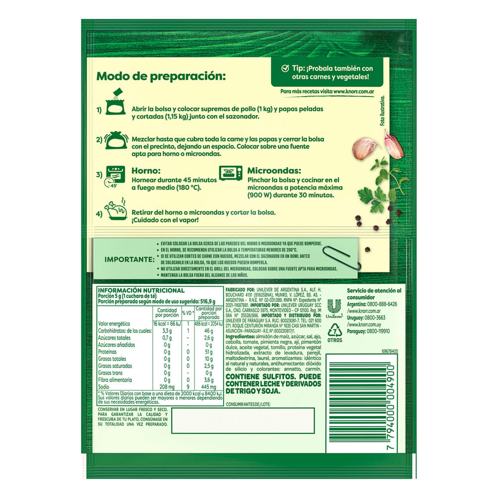 Condimento sabor al horno Knorr hierbas y especias sobre 21 g - Carrefour