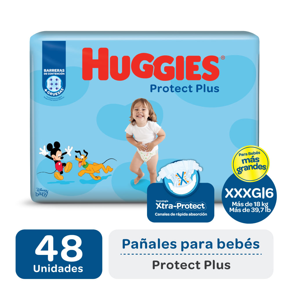 Pañales Huggies Talle Xxxg Protect Plus X 48 Uni Carrefour