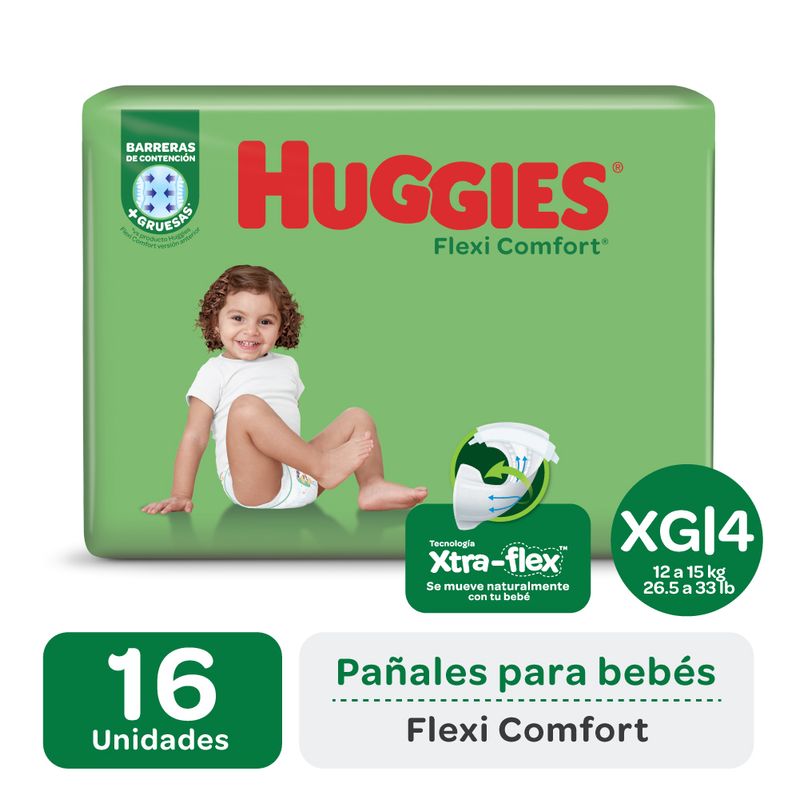 Pañales Huggies Talle Xg4 Flexi Comfort X 16 Uni Carrefour