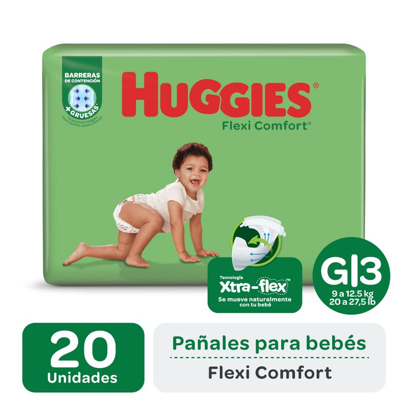 Pañales Huggies talle G3 flexi comfort x 20 uni - Carrefour