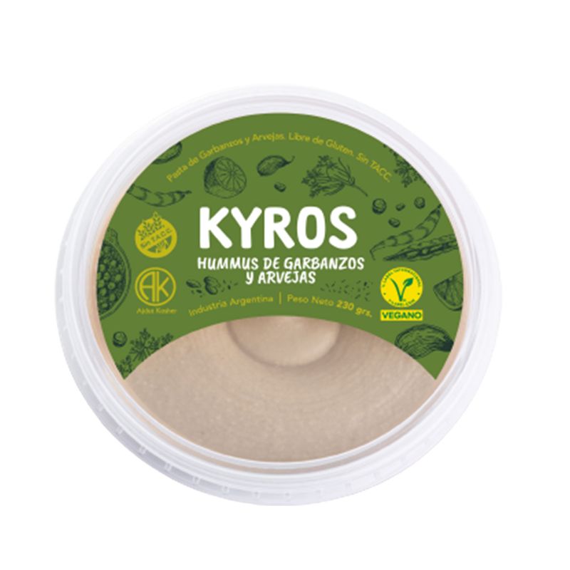 Hummus Kyros de garbanzo y arvejas sin tacc 230 g. - Carrefour