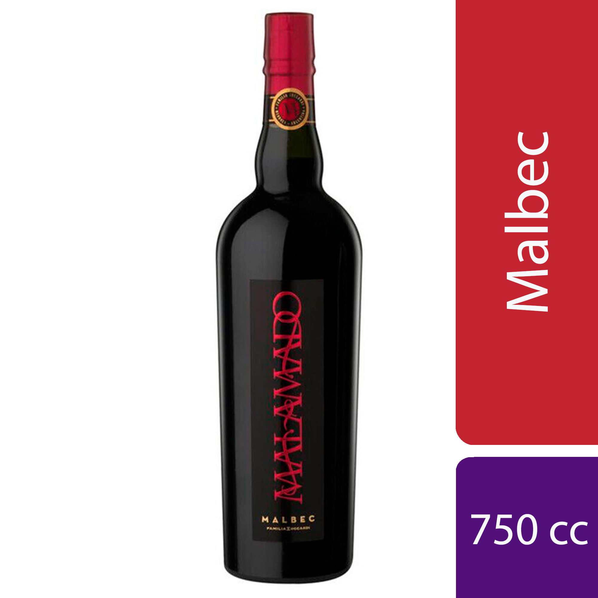 Vino tinto malbec Malamado 750 cc. - Carrefour