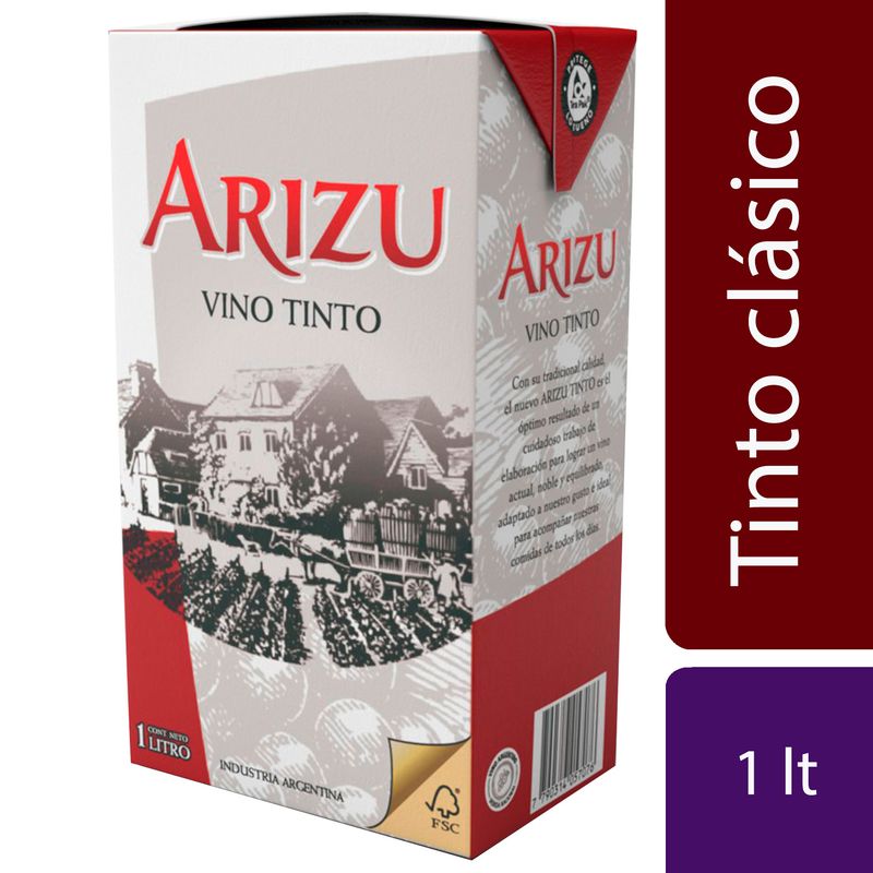 Vino tinto Arizu brick 1 l. - Carrefour