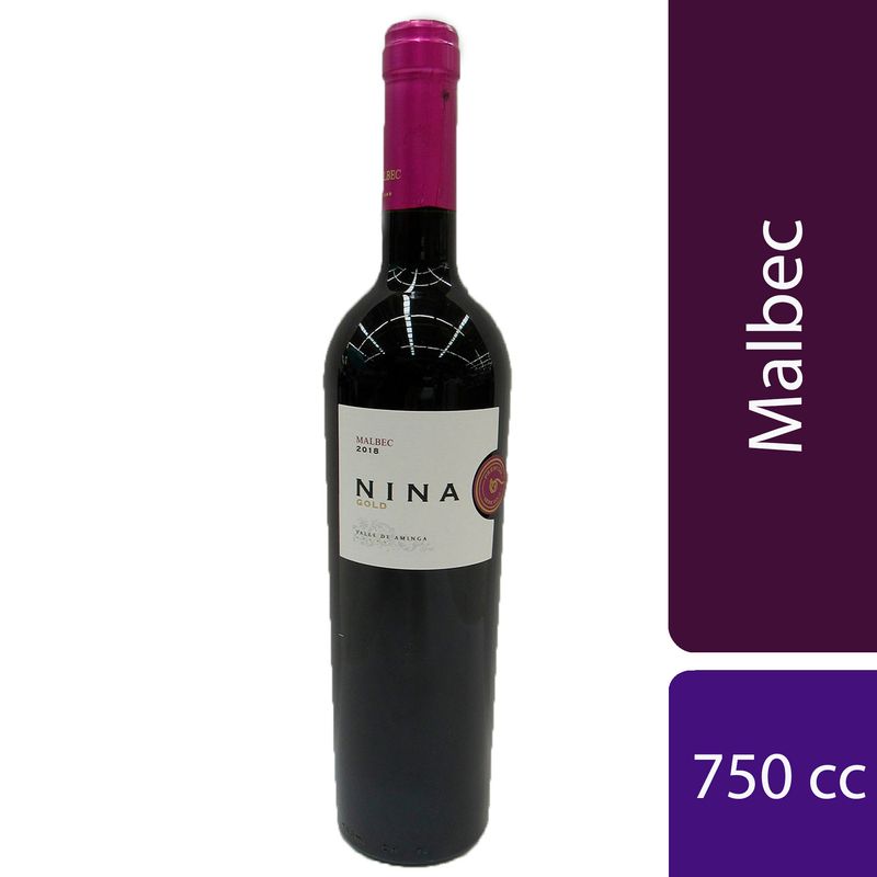 Vino tinto malbec Nina gold 750 cc. - Carrefour