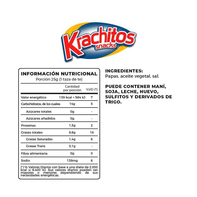 Papas fritas Krachitos corte americano 115 g. - Carrefour