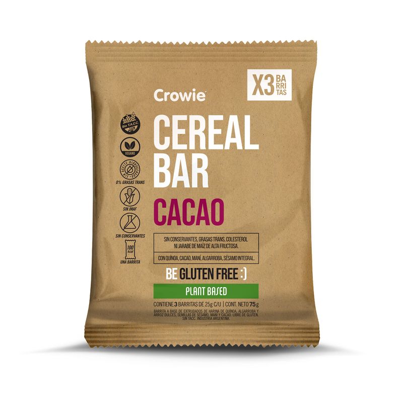 Barra de cereal Crowie cacao 3 uni - Carrefour