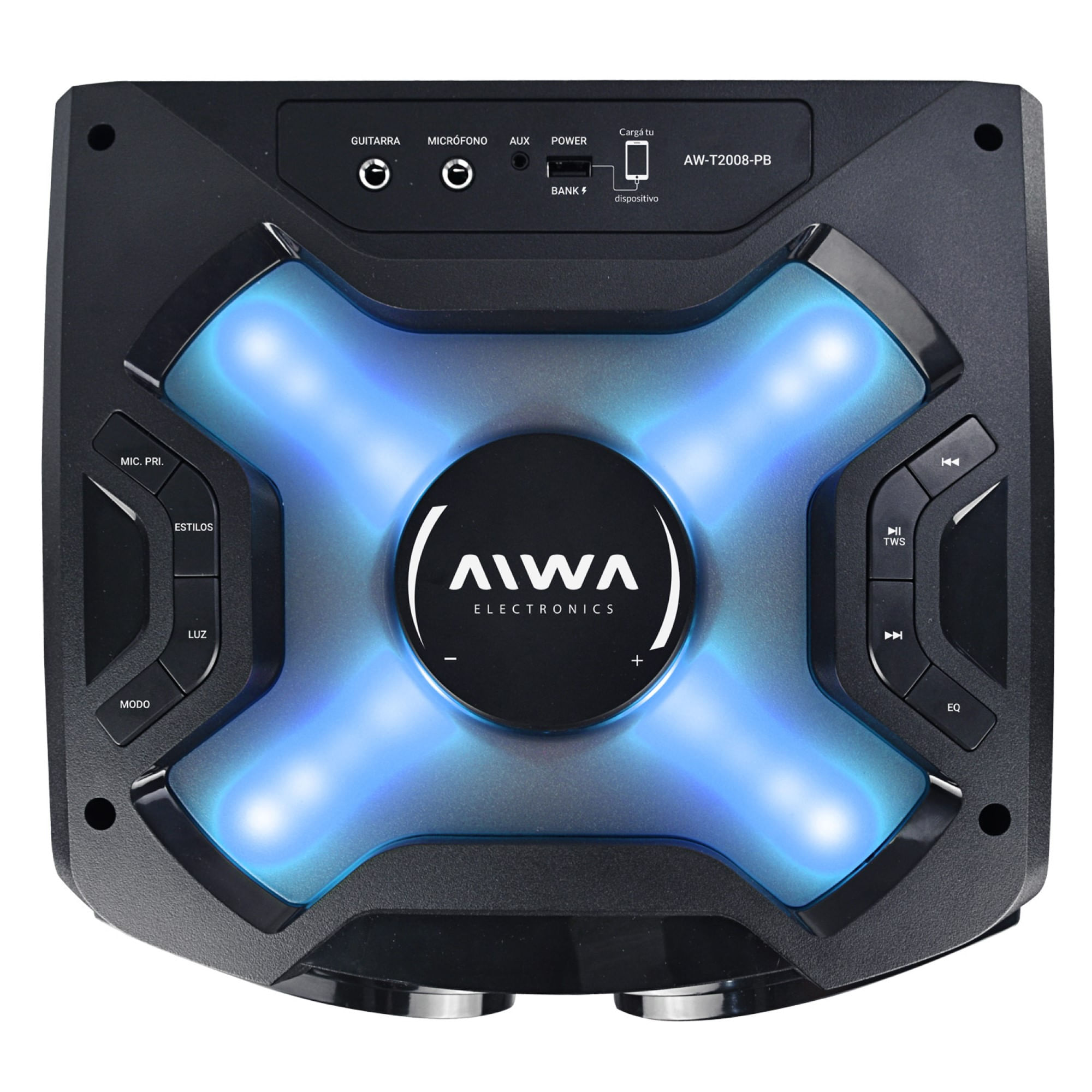 Parlante portatil AIWA 2X8" MOD.AW T2008 PB - Carrefour