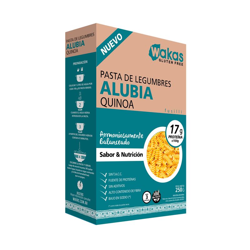 Fideos Wakas alubias y quinoa sin tacc 250 g. - Carrefour