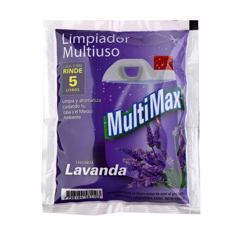 Limpiador multiuso Multimax para diluir lavanda (rinde 5 litros) 150 ml ...