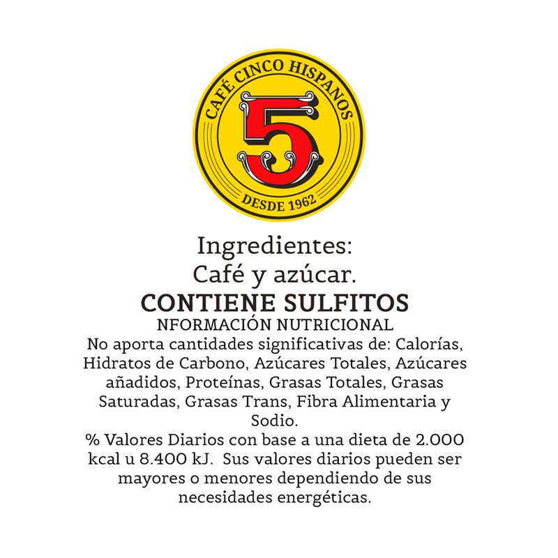 Café molido Torrado 5 Hispanos 500 g. - Carrefour