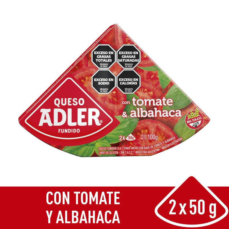 Queso fundido Adler tomate y albahaca 100 g. - Carrefour