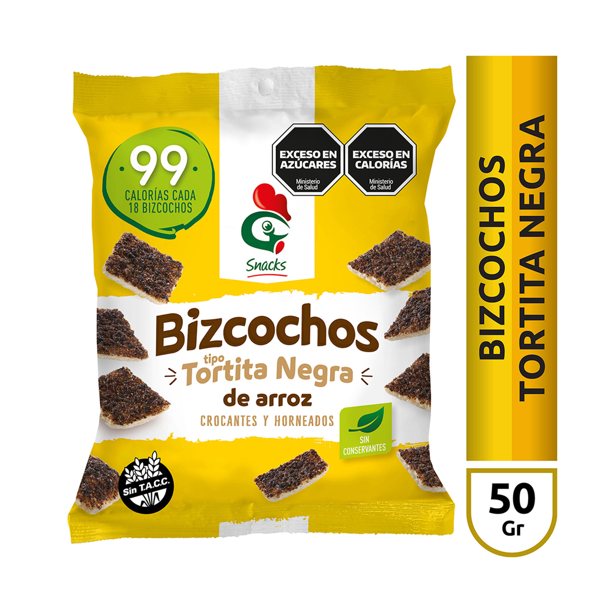 Bizcochos de arroz dulce Gallo snacks tortita negra 50 g. - Carrefour