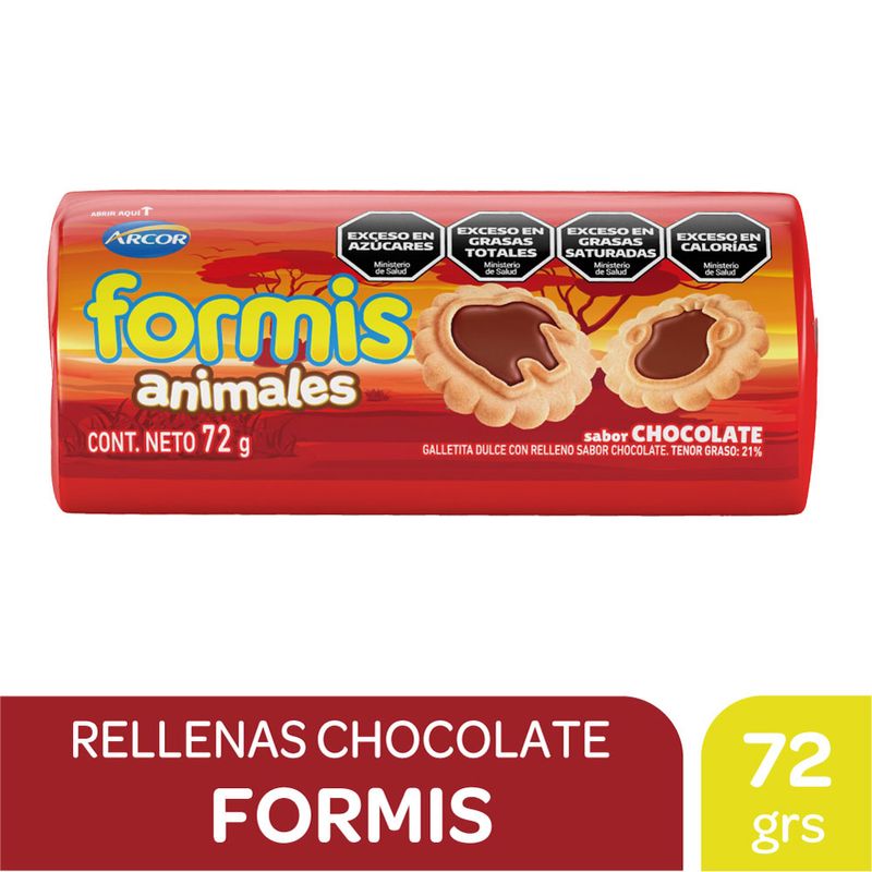 Galletitas Formis vainilla rellenas chocolate 72 g. - Carrefour