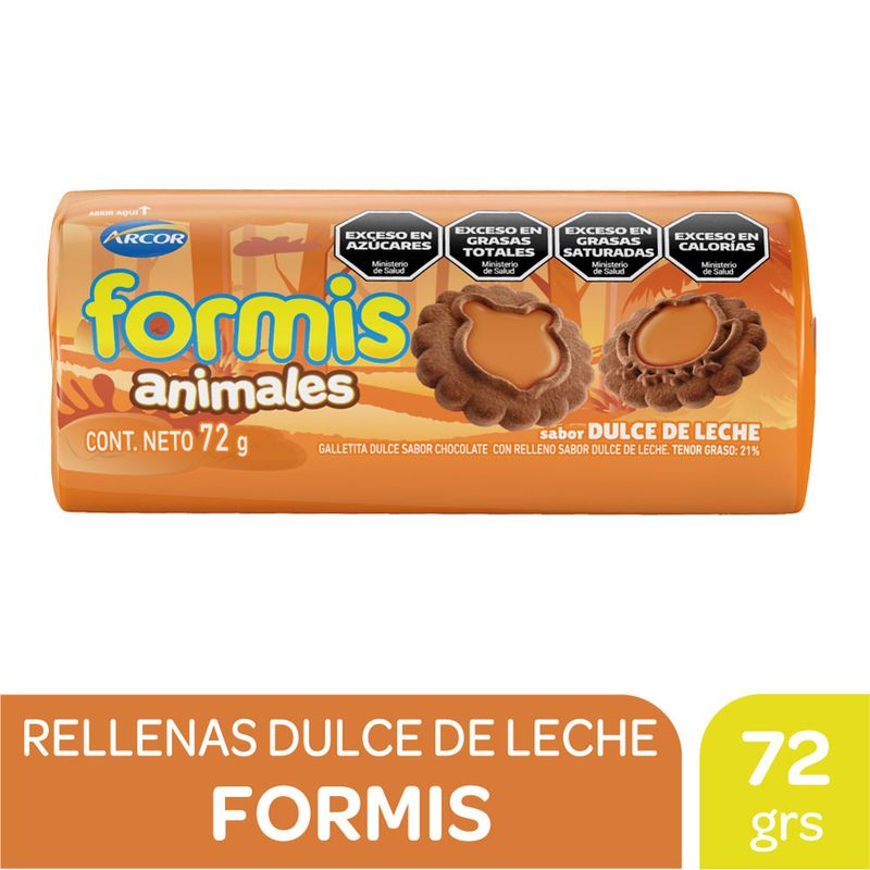 Galletitas Formis chocolate rellenas dulce de leche 72 g. - Carrefour