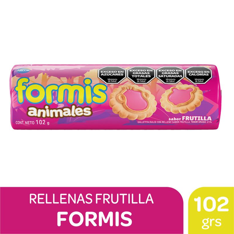 Galletitas Formis vainilla rellenas frutilla 102 g. - Carrefour