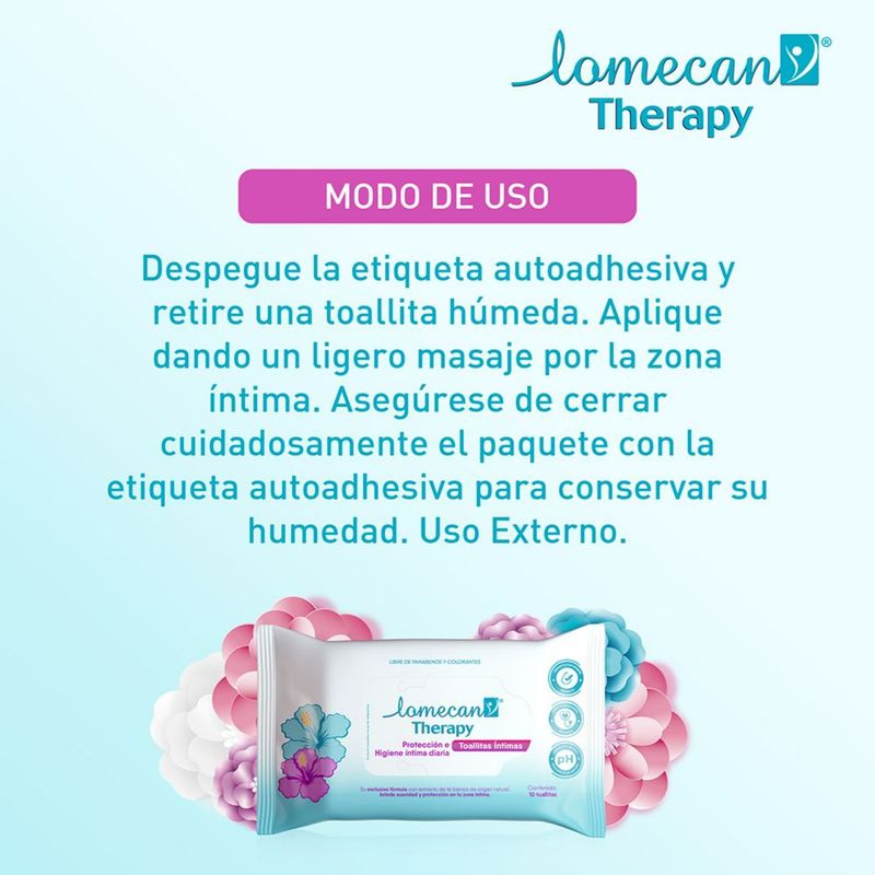 Toallitas íntimas Lomecan V therapy 10 uni - Carrefour