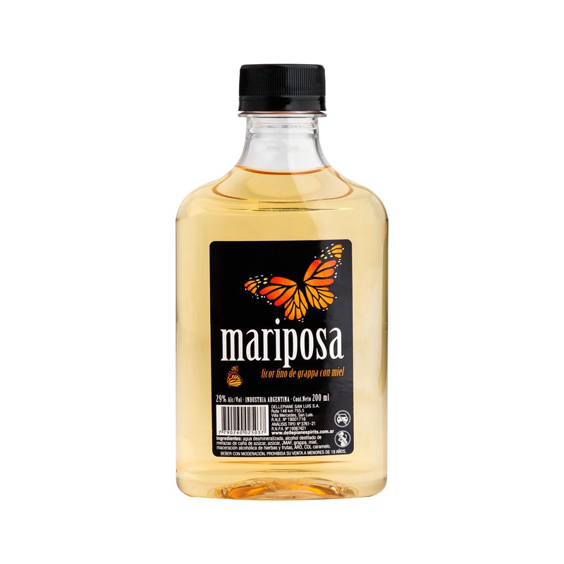 Licor de grappa con miel Mariposa petaca 200 cc. - Carrefour