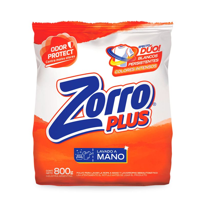 Jabón en polvo Zorro plus lavado a mano 800 g. - Carrefour Jabón en polvo Zorro plus lavado a mano 800 g. - Carrefour