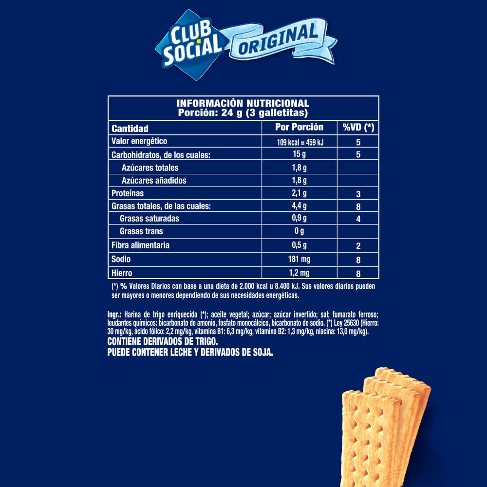 Galletitas originales Club social x6 24 g. - Carrefour