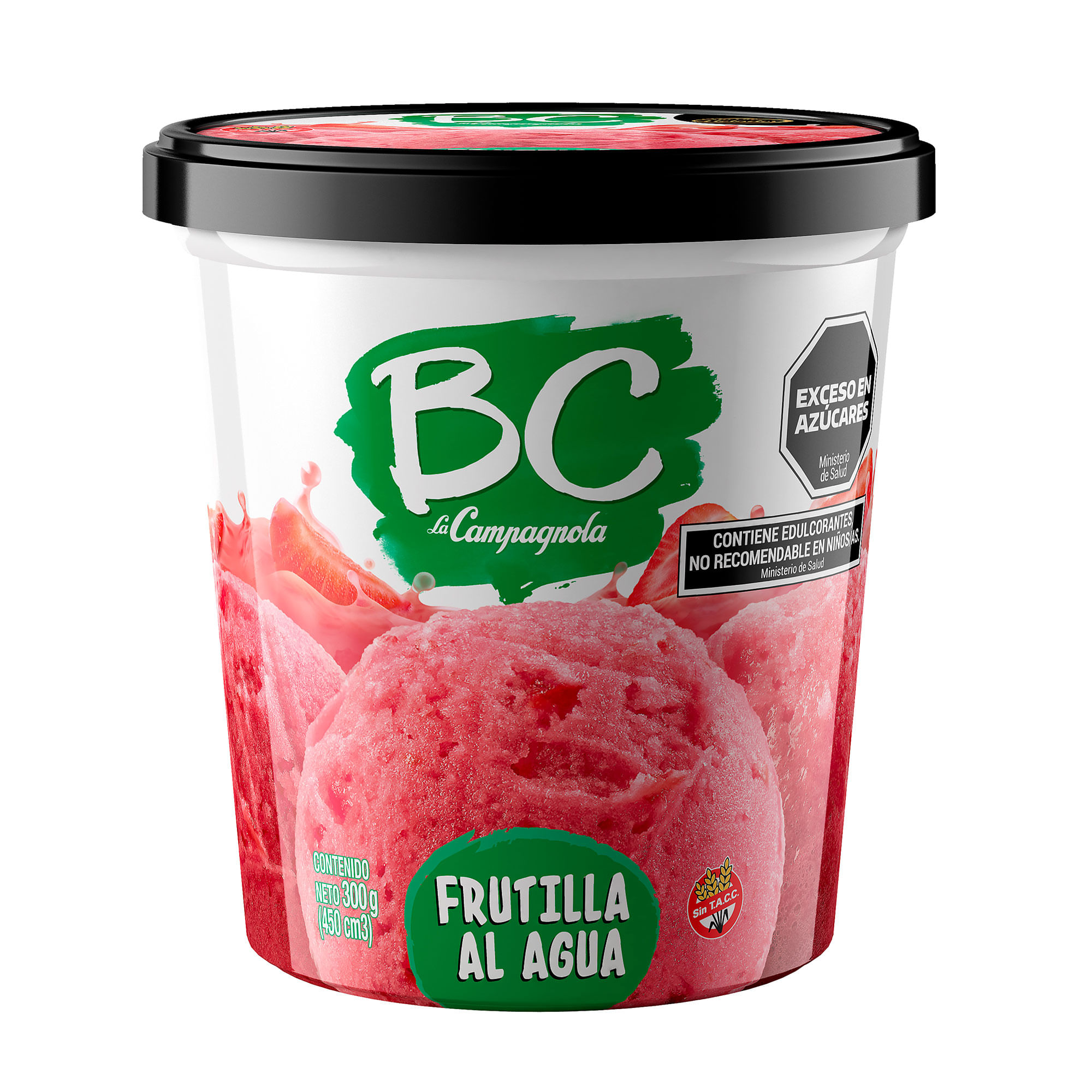 Helado BC La Campagnola frutilla al agua pote 300 g. - Carrefour