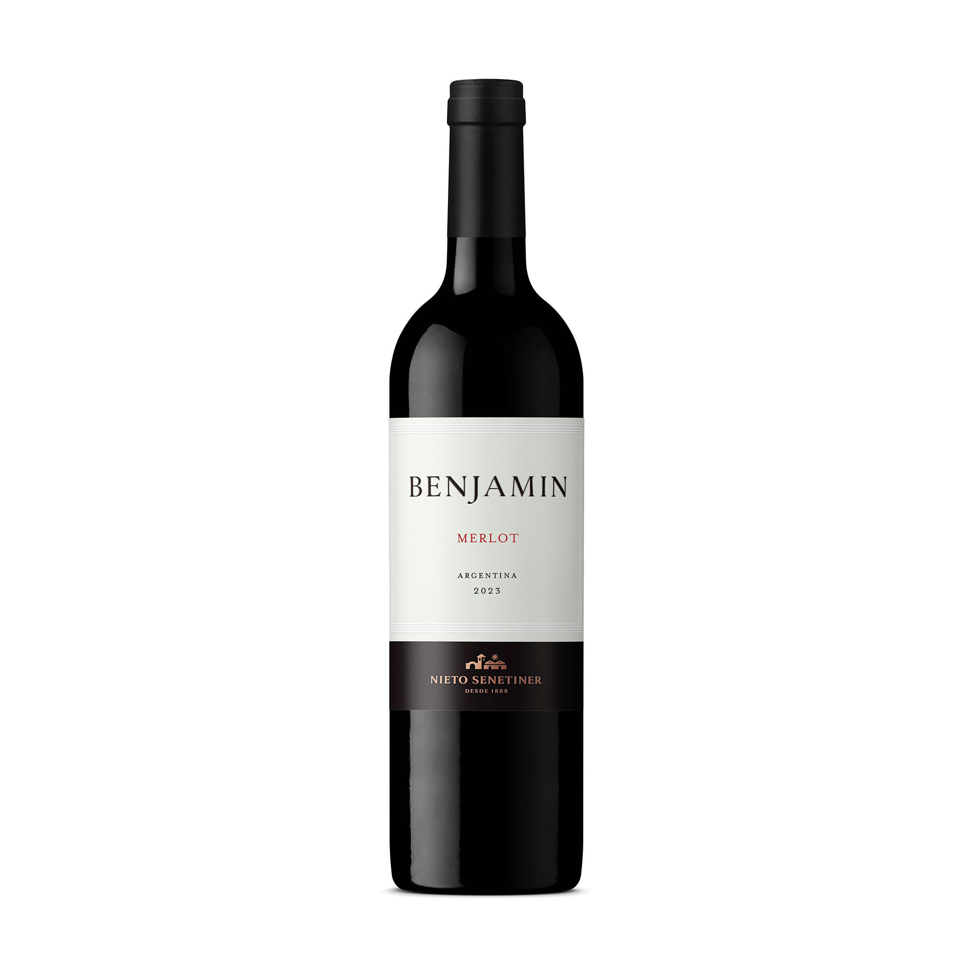 Vino tinto Benjamin merlot nieto senetiner en botella 750 cc. - Carrefour