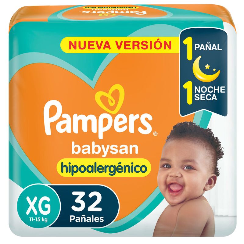 Pañales talle XG Pampers babysan 32 uni - Carrefour